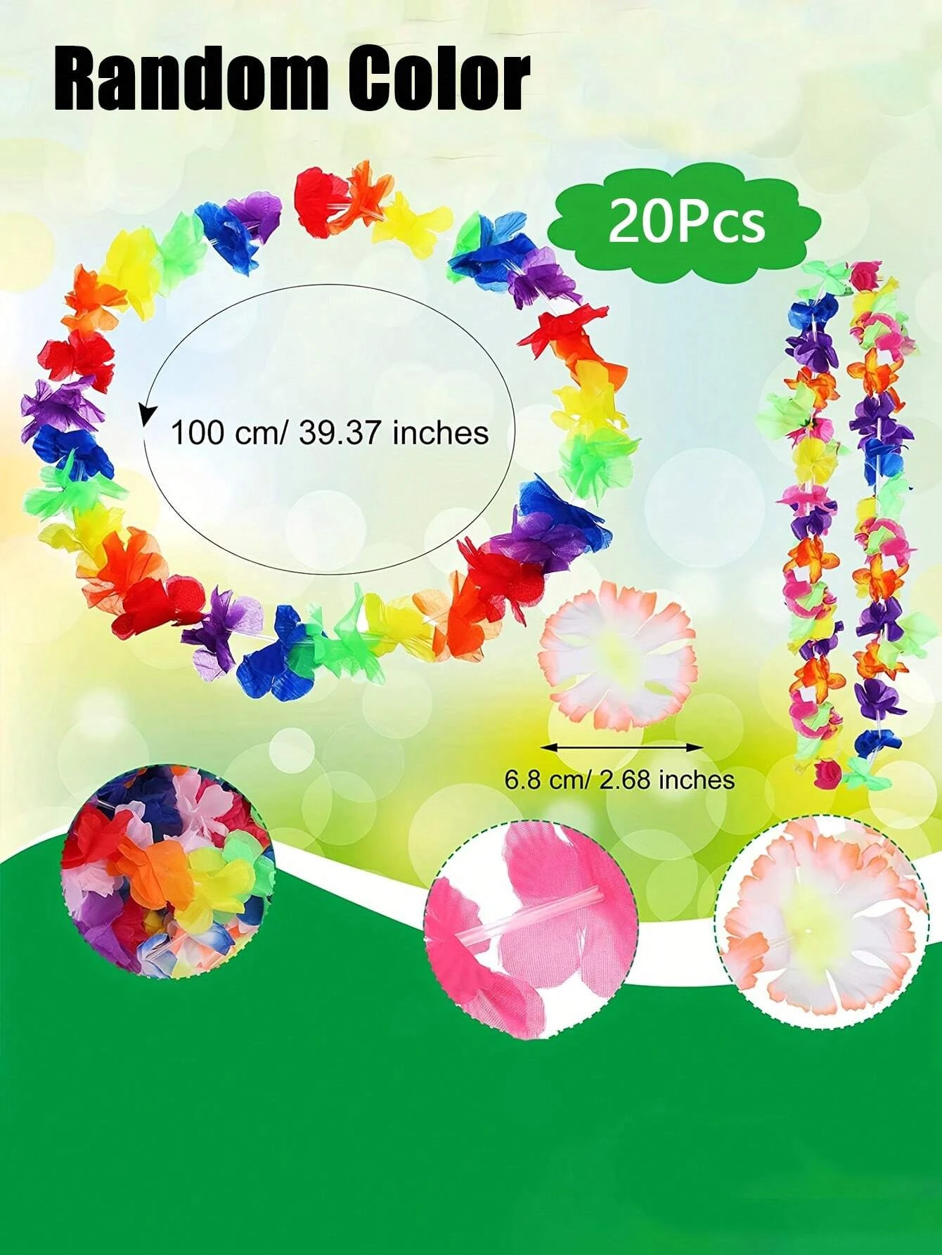 10/20/24pcs Hawaiian Leis Necklace, Hawaiian Flower Lei Party ...