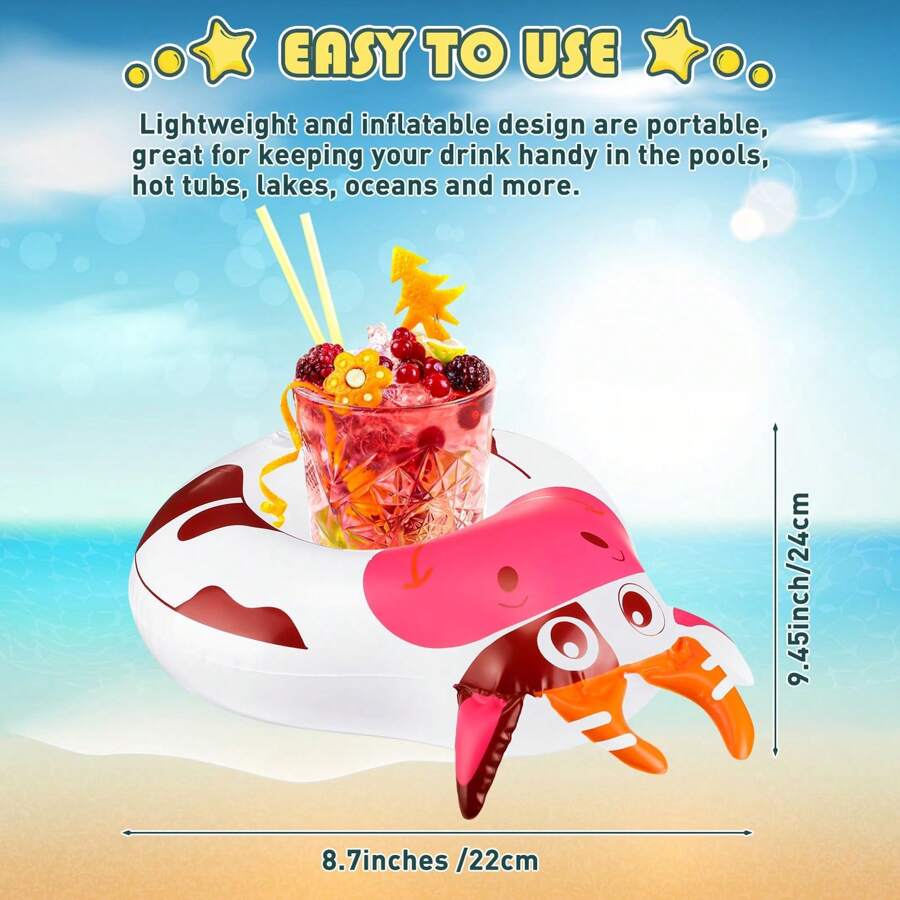 12 Pieces Drink Floats Inflatable Drink Floats Reusable Cute Drink ...