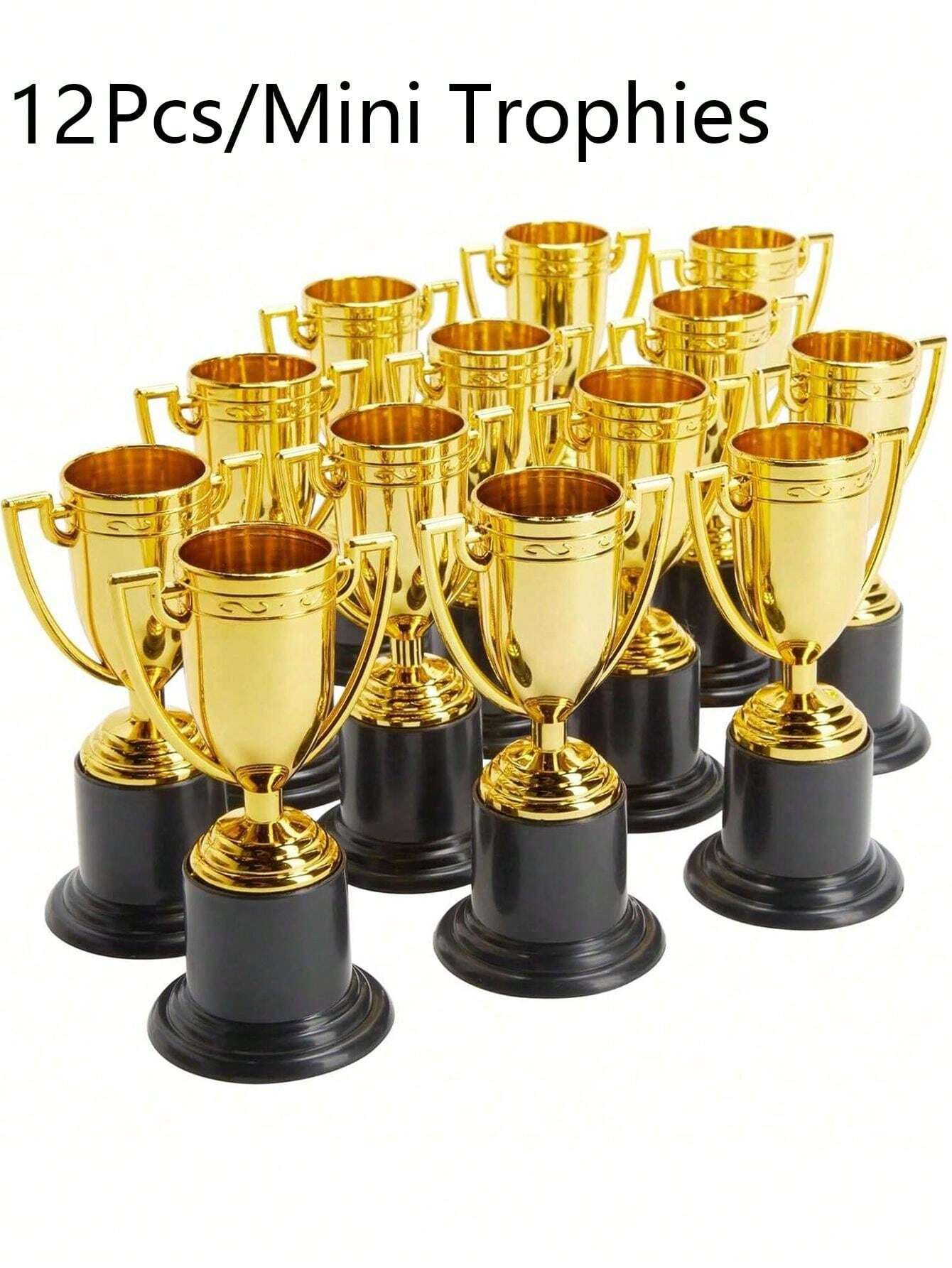 6 peças Mini Troféus de Premiação Esportiva Ouro para Participação e ...