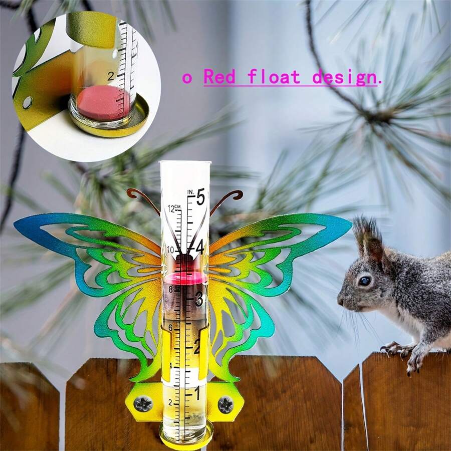 Butterfly Metal Rain Gauge, Rain Gauge For Fence Decorative Rain Gauge ...