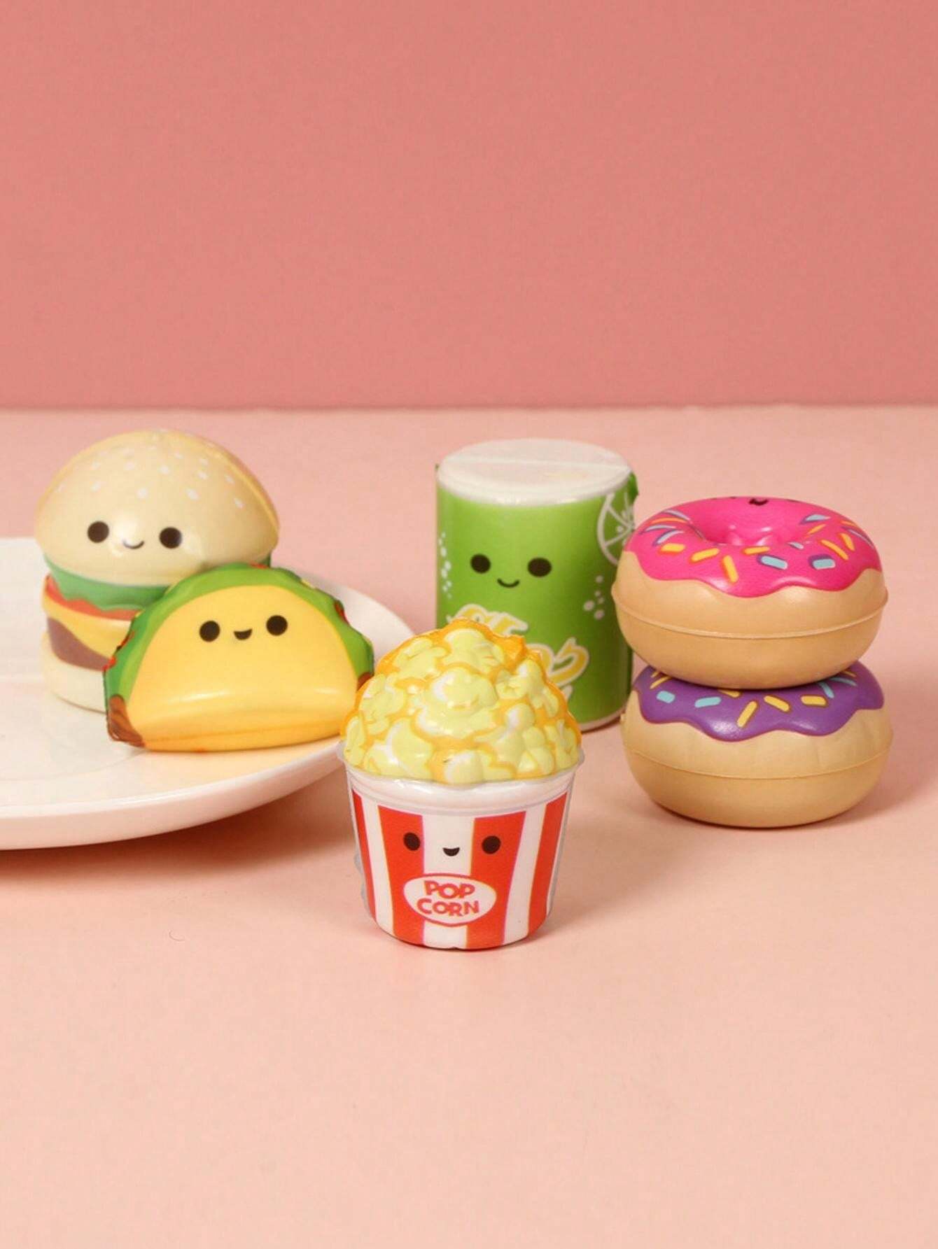 1/3/5Pcs Mini Squish Fast Food Toys - Assorted Designs Slow-Rise Stress ...
