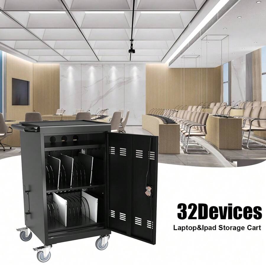 Mobile Charging Cart And Cabinet For Tablets Laptops 30-Device, Mobile ...