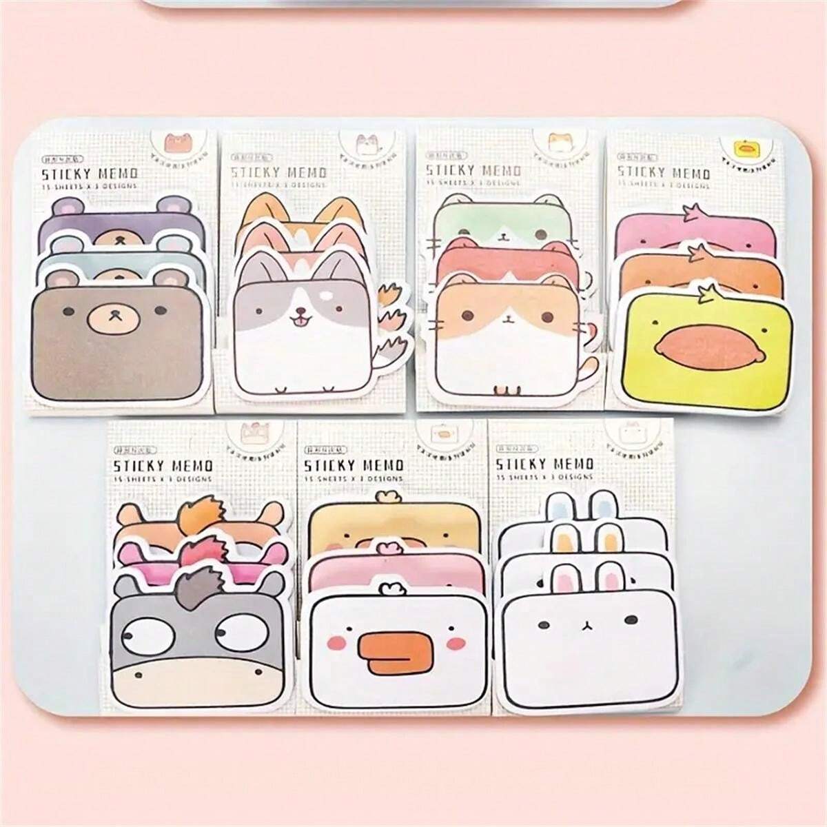 7 Kinds Of Cute Cartoon Animal Sticky Notes, Self-Adhesive Sticky Notes ...