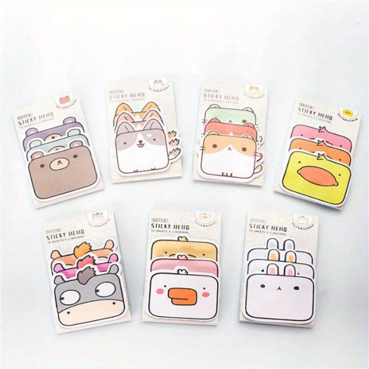 7 Kinds Of Cute Cartoon Animal Sticky Notes, Self-Adhesive Sticky Notes ...