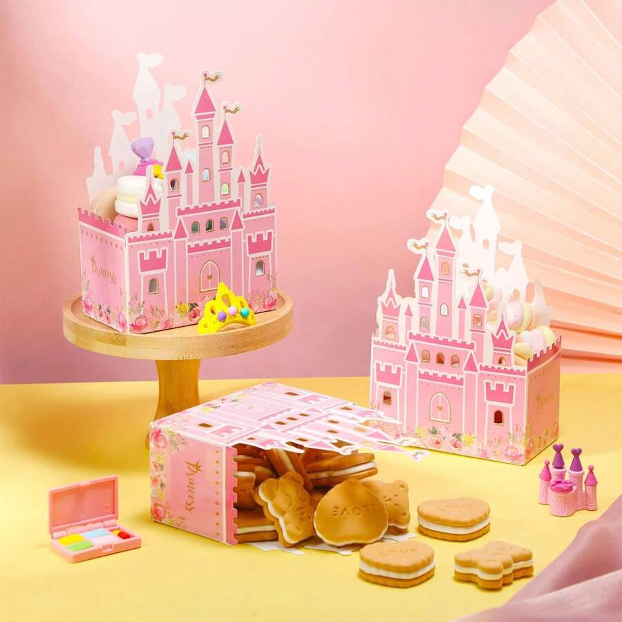 10 Princess Castle Boxes, Princess Castle Candy Boxes, Glitter Princess ...