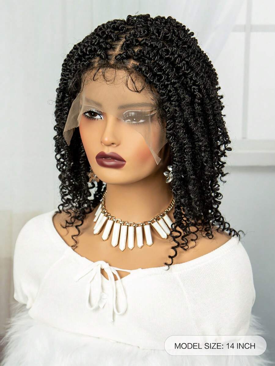 A ANYTIME Braided Wigs For Black Women Lace Front Knotless Box Short ...