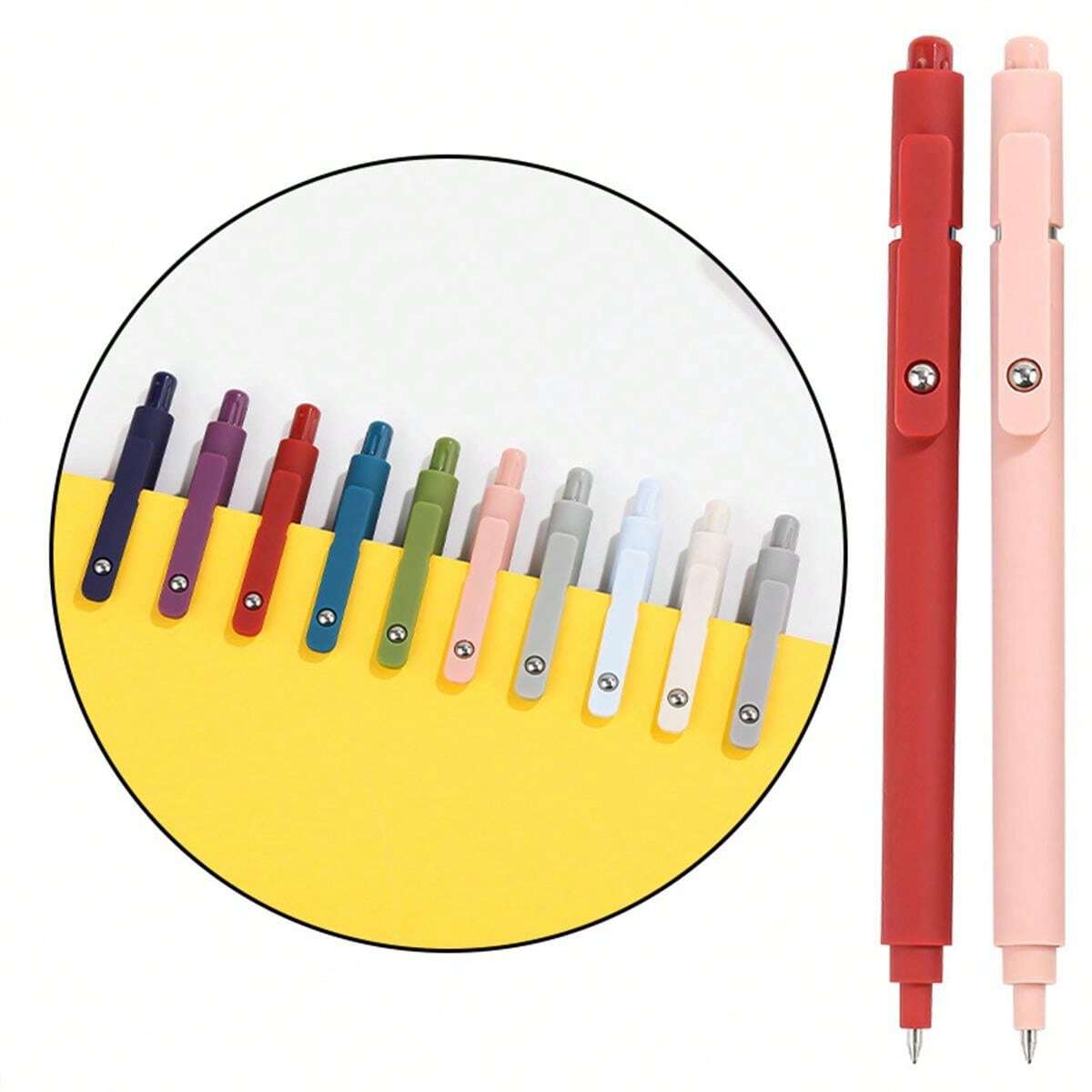 10pcs Low Center Of Gravity & Heavy Touch Neutral Push Pens With 10 ...