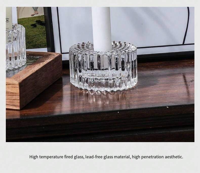 1 pezzo Portacandele trasparente a doppia testa in vetro, ornamenti ...