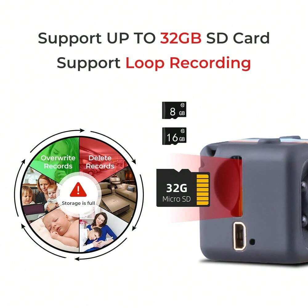 SQ11 Mini DV Camera HD 1080P Sensor Night Vision Camcorder Wide Angle ...