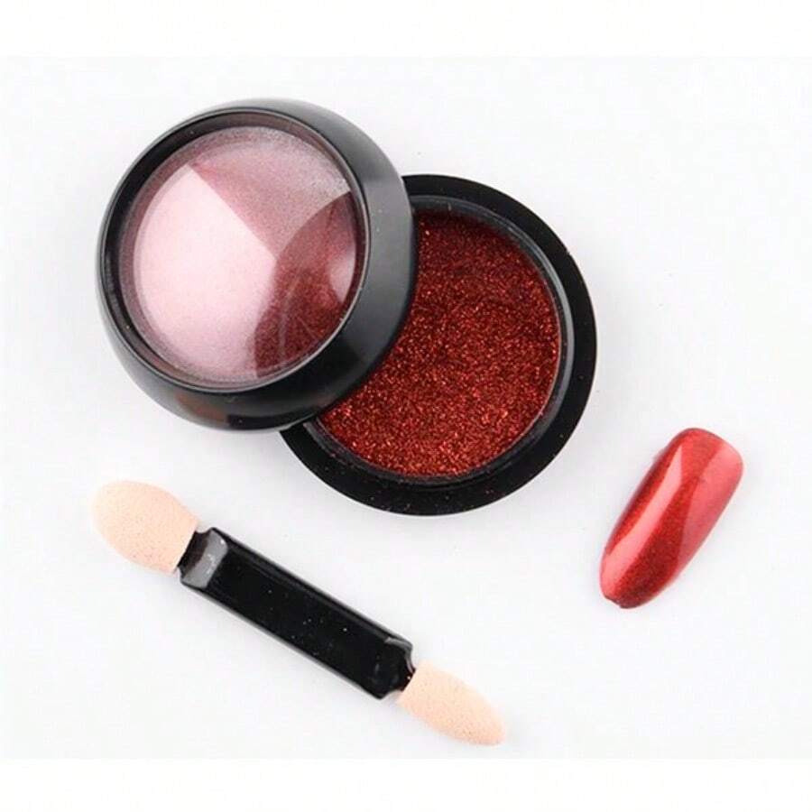 1 Pc Red Chrome Nail Powder For Gel Polish Nail Art Decoration,Resin ...