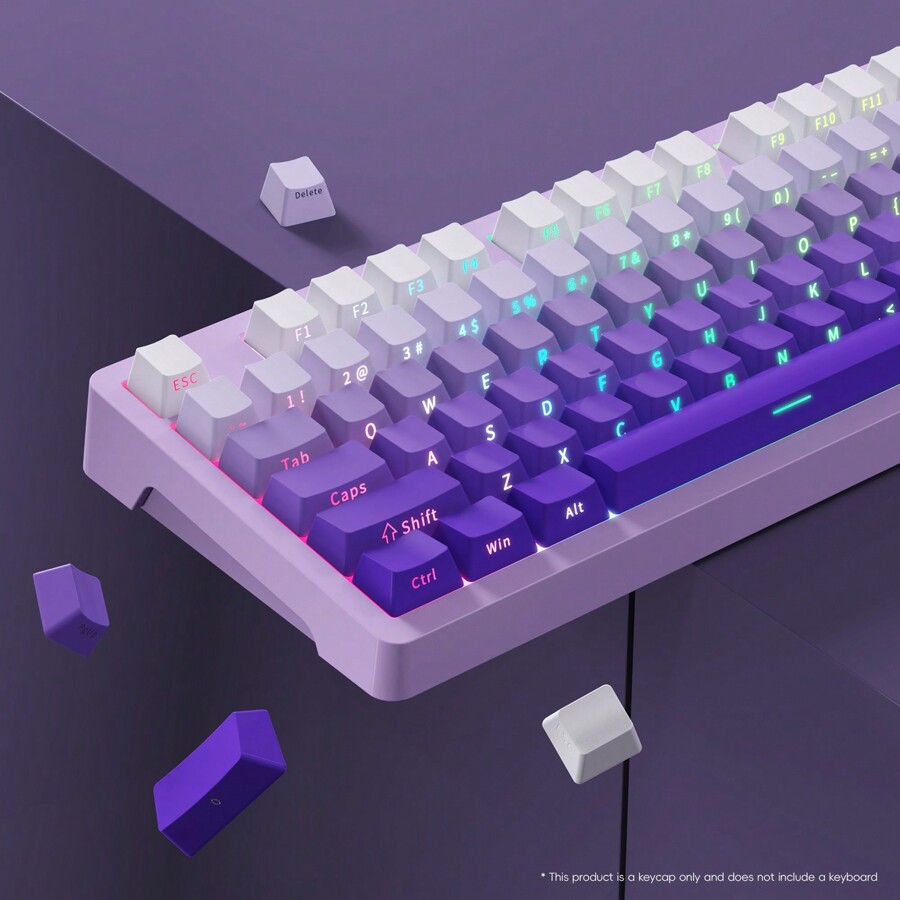 OEM High-Profile PBT Material White/Light Purple/Dark Purple Gradient ...