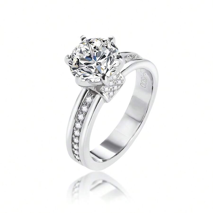 1 Piece Moissanite Women's Ring 2 Carat D Color VSS1 Lab Made Diamond ...