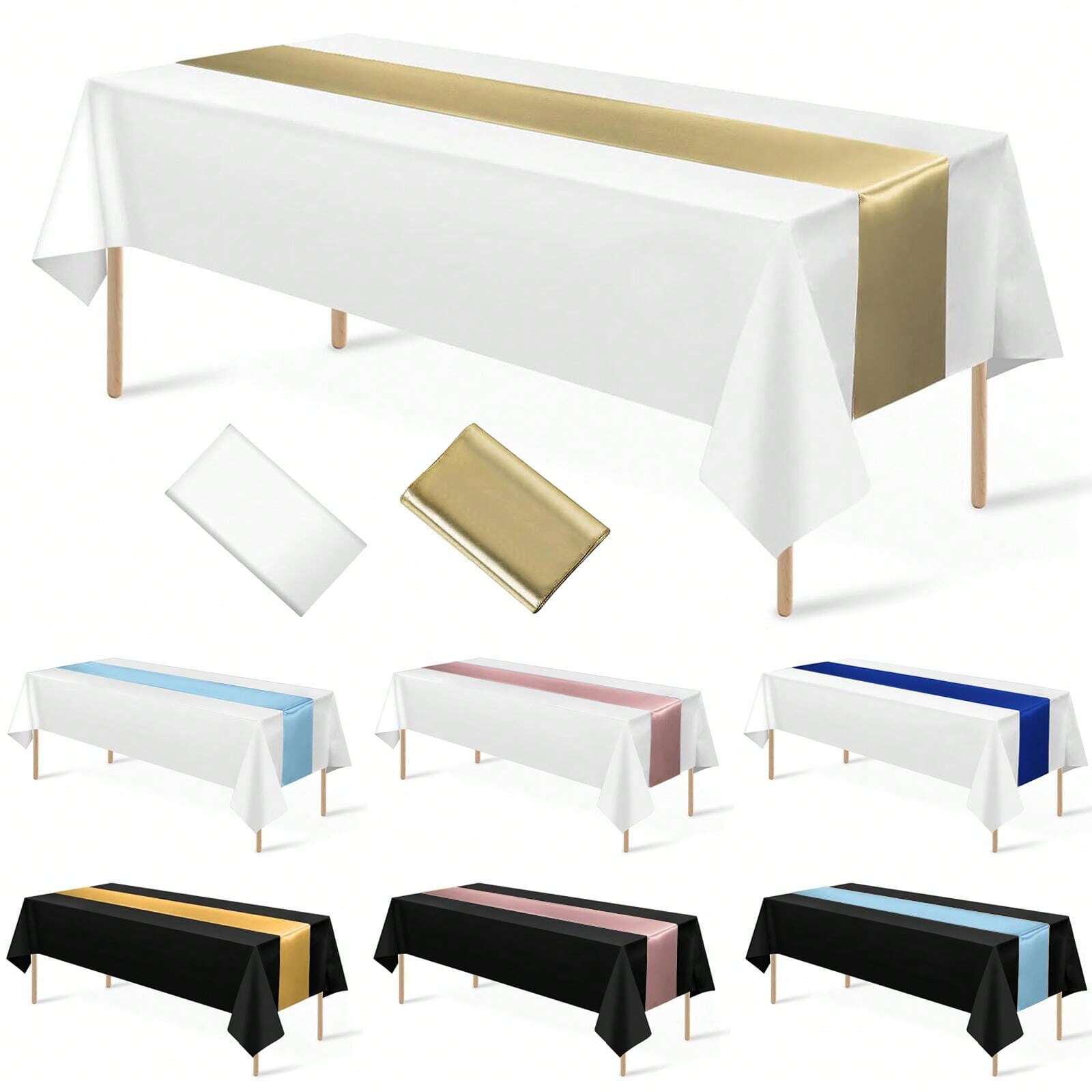 Set di decorazioni eleganti per tavoli, tovaglie in plastica 54x108 ...