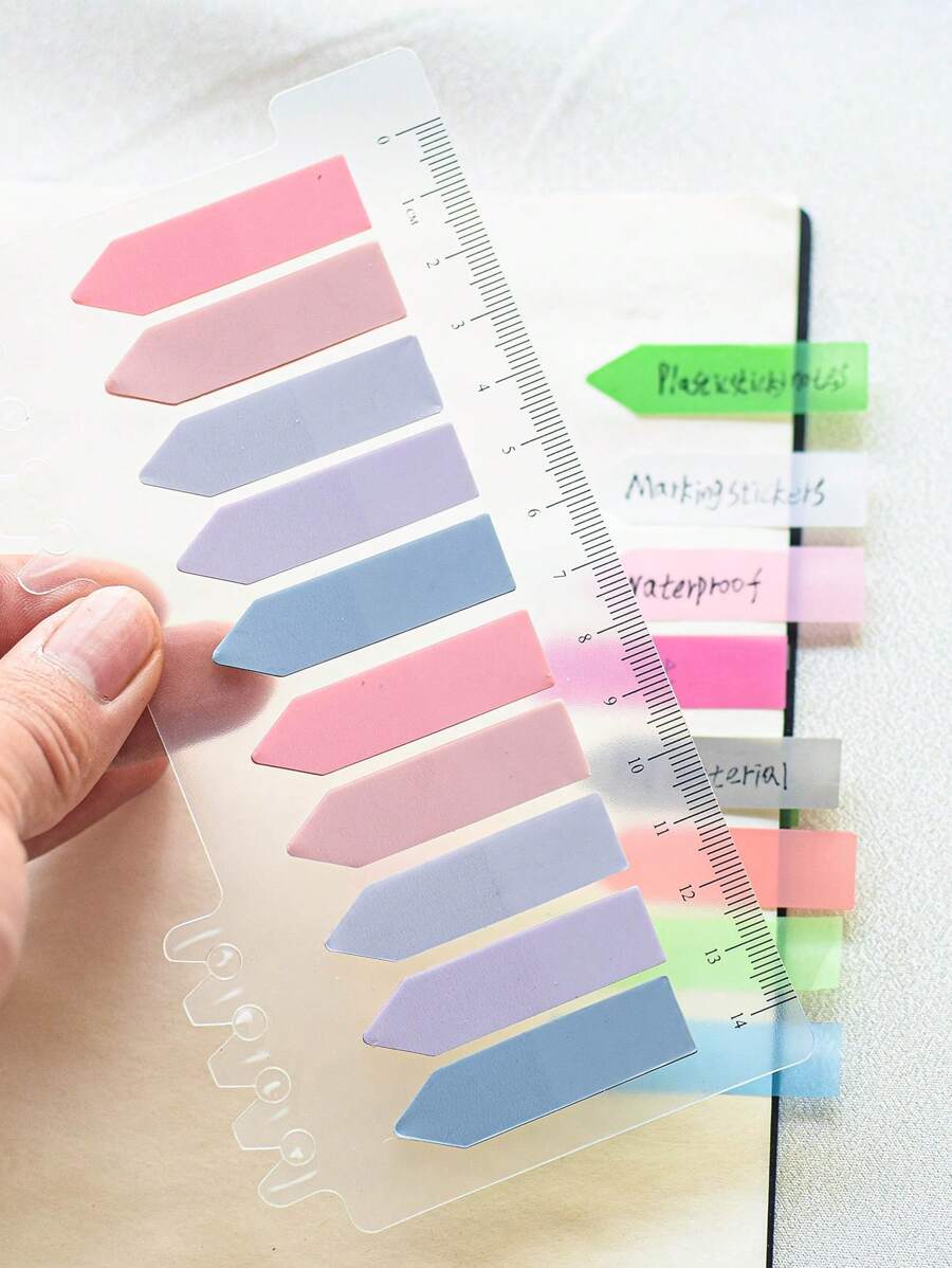 200 Sheets PET Arrow-Shaped Semi-Transparent Sticky Notes With Morandi ...