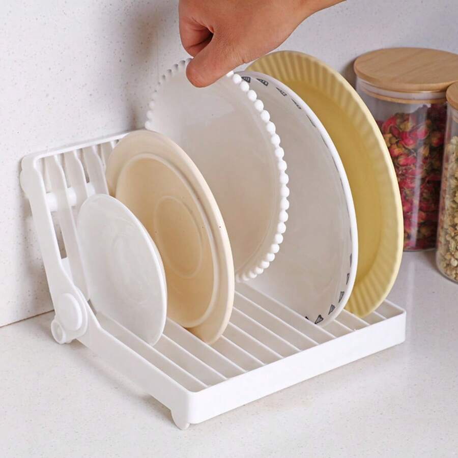 1pc Foldable Kitchen Bowl Rack Multi-Functional Plate Drainer Dish Rack ...