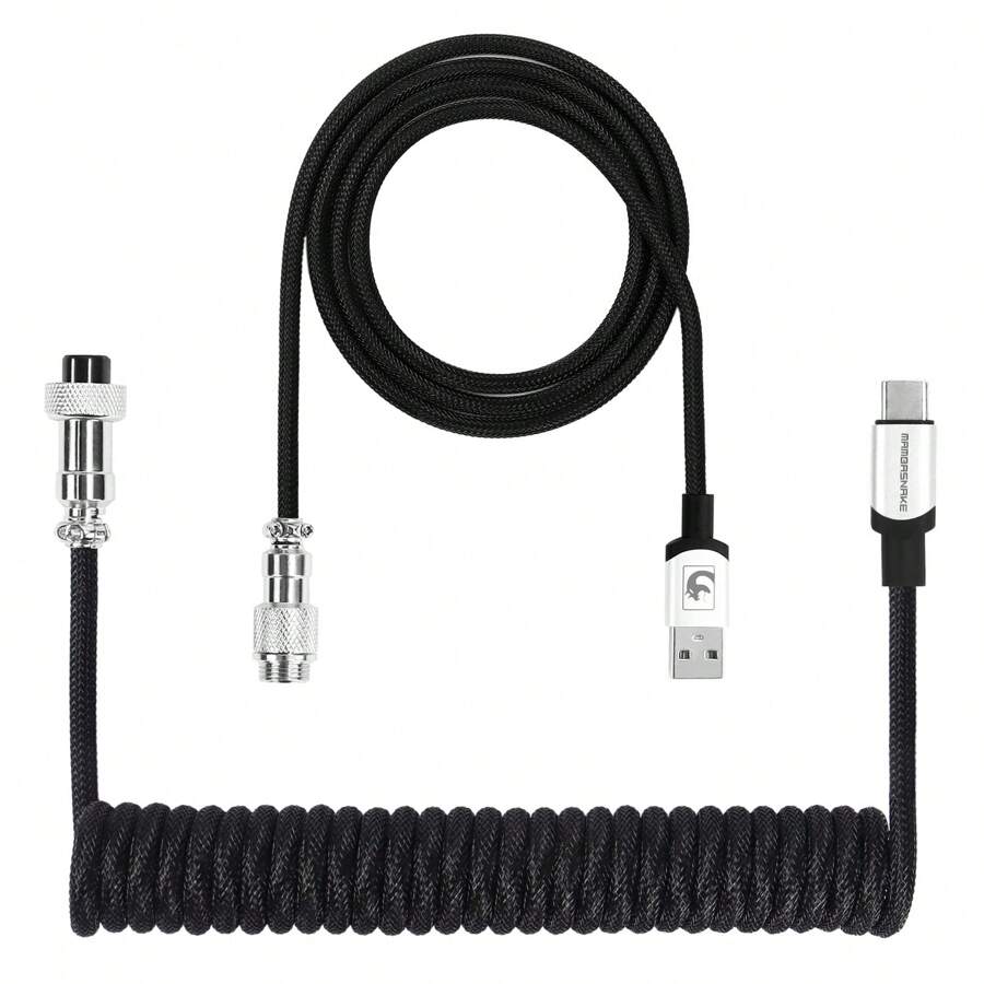 MAMBASNAKE C01 PRO Braided Coiled Keyboard Cable, Pro Custom USB-C ...