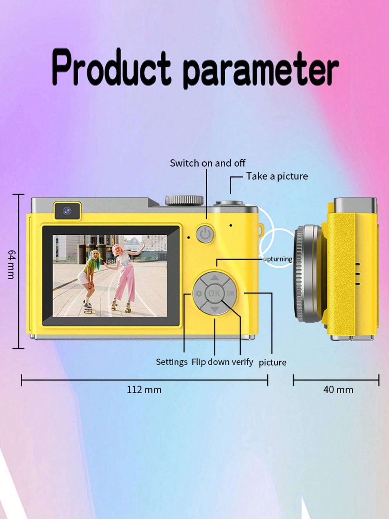 Fotocamera digitale mini 4K in stile retrò di livello base con alta ...