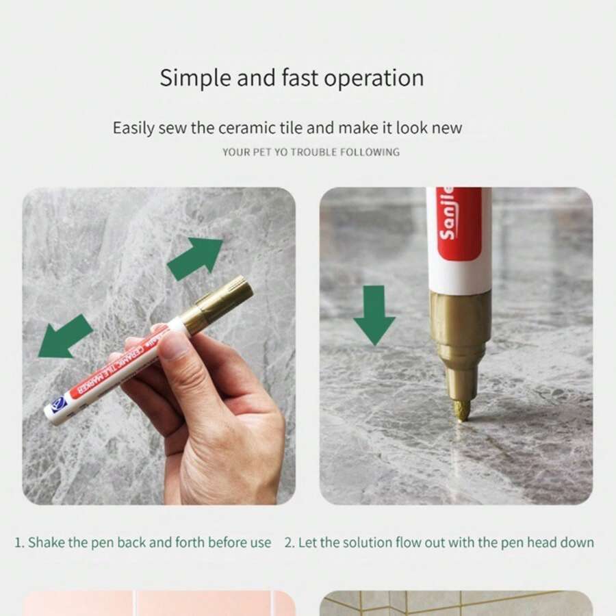 3 Pcs White Ceramic Tile Pen Wall Grout Restorer Pen Repair Marker ...
