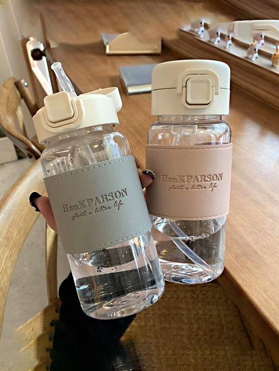 High-Quality Student Ins Plastic Water Cup With Straw, Simple And Fresh Japanese Style ...