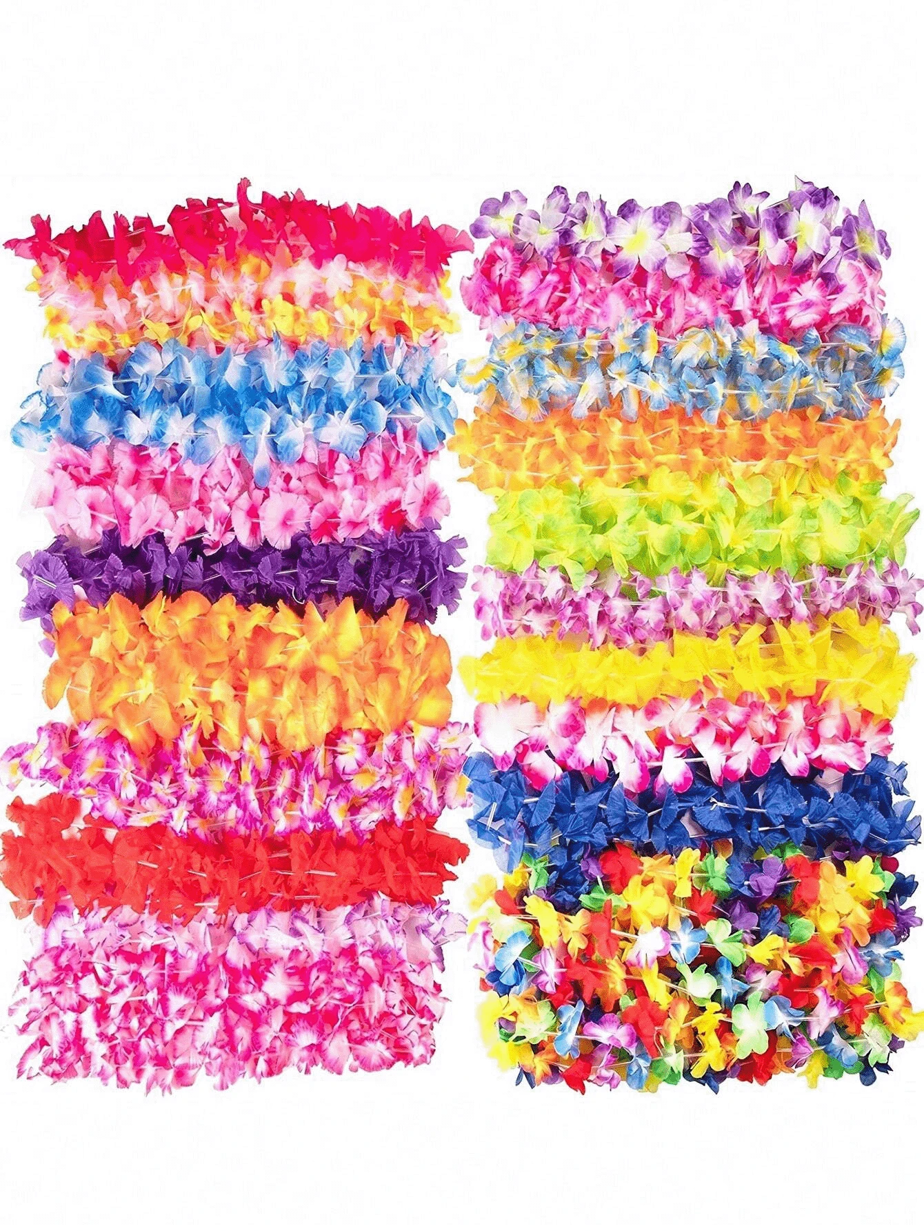 10/20pcs Hawaiian Leis Necklace, Hawaiian Flower Lei Party Decorations ...