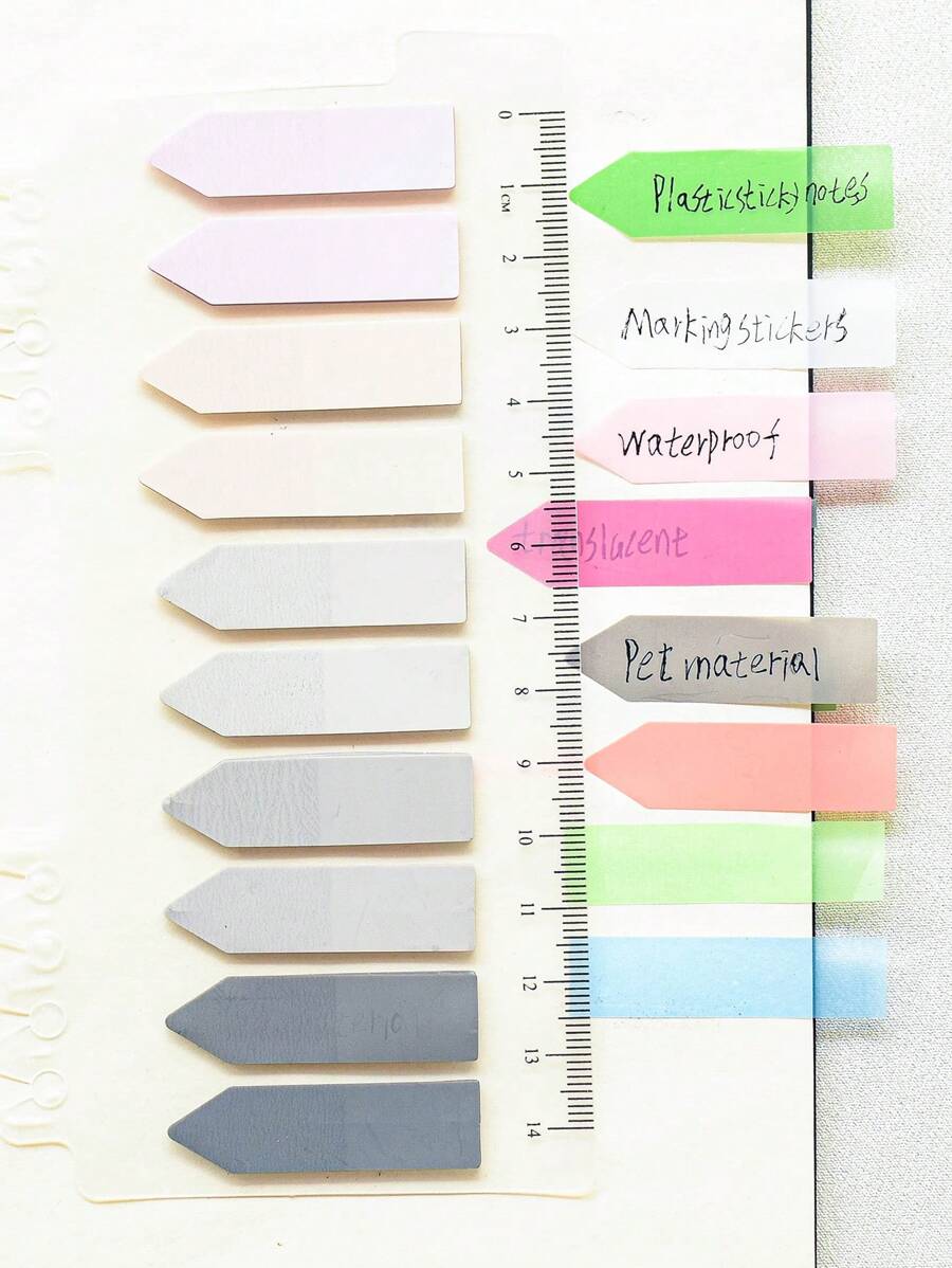 200 Sheets PET Half-Transparent Arrow-Shaped Sticky Notes With Morandi ...