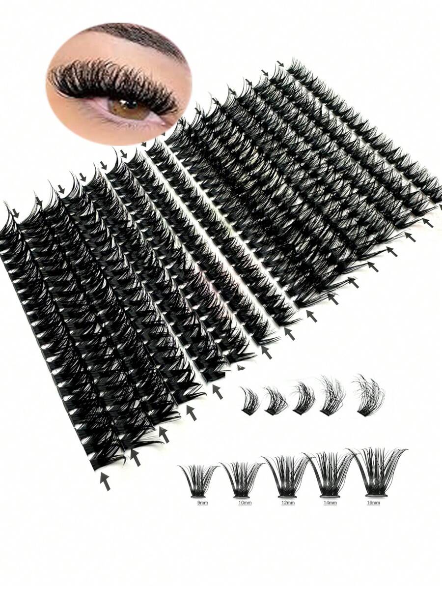 320pcs Mixed Soft Segmented False Eyelashes, 60D/66D/80D/88D, DIY Self ...