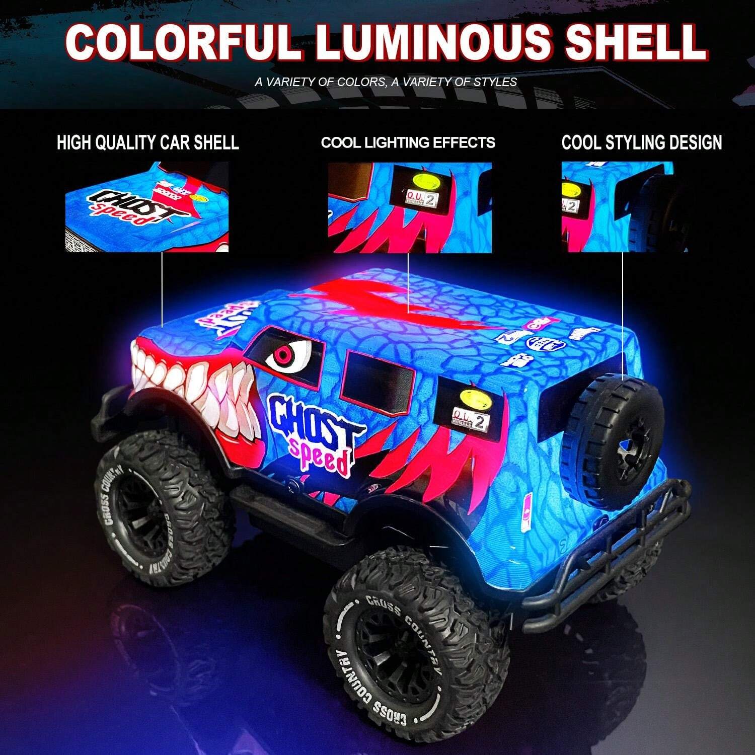 New 2024 RC Remote Control Four-Wheeled Light-Up Car, 1:20 Scale High ...