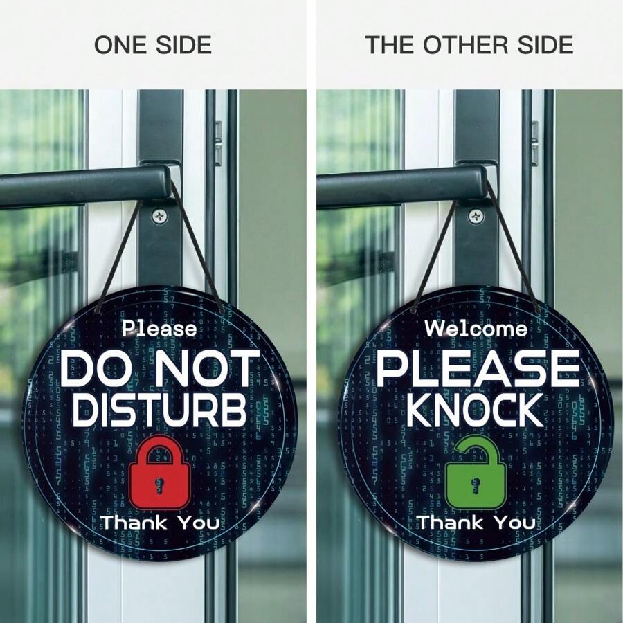 Putuo Decor 1pc Round PVC Reversible Double-Sided Sign, Please Do Not ...