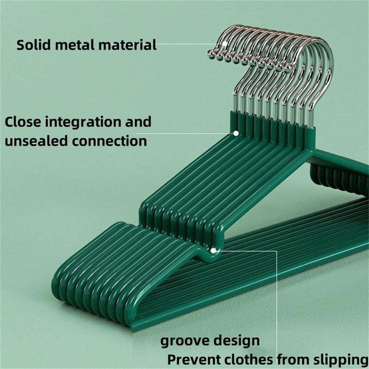10 piezas Perchas de ropa de metal con ranuras para los hombros ...