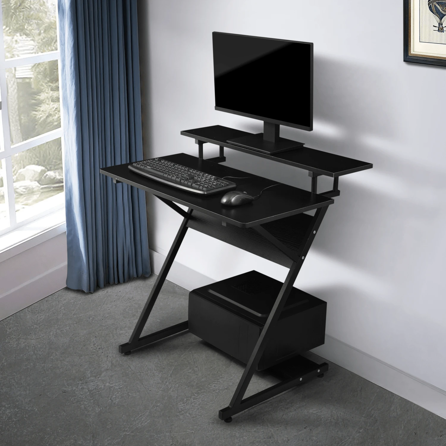 MoNiBloom Standing Modern Computer Desk, Portable Laptop Table With ...