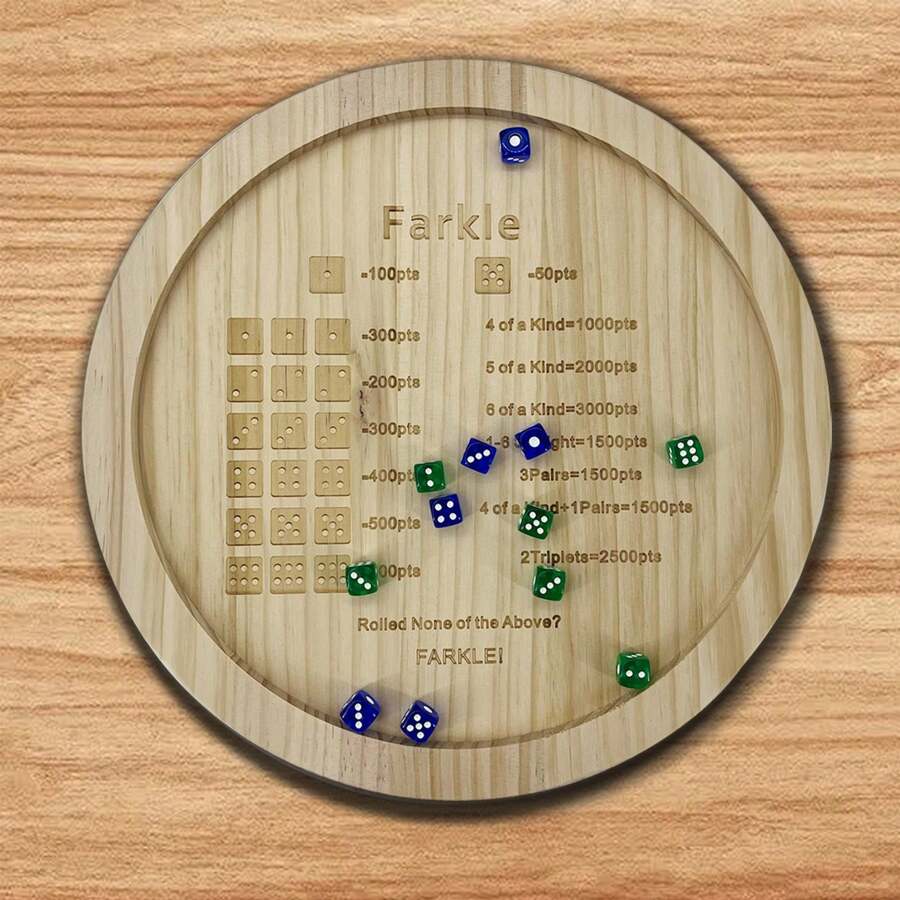 Farkle Dice Tray, Wooden Dice Tray For Farkle Classic Dice Game, Dice ...