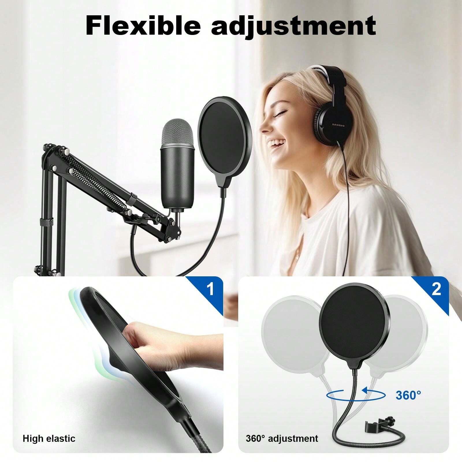 Professional Microphone Pop Filter For Blue Yeti,QuadCast S And Other ...