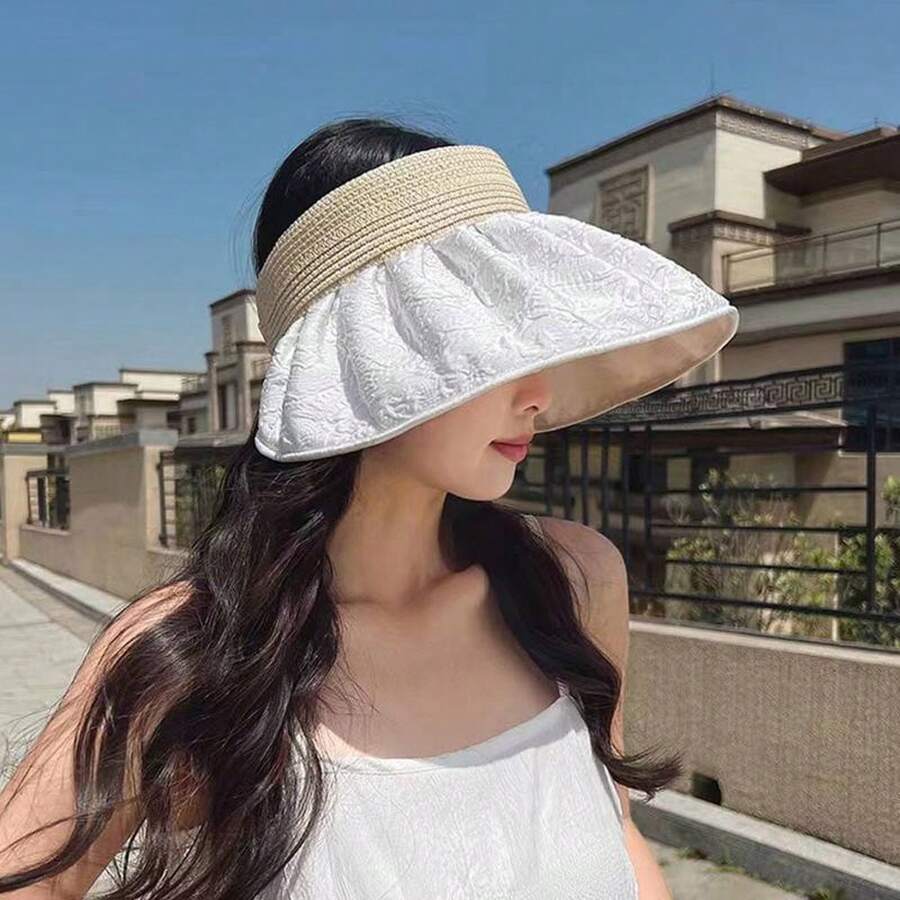 1pc Women's Sun Hat, Summer UV Protection Dual Sided Seashell Hat, Sun ...