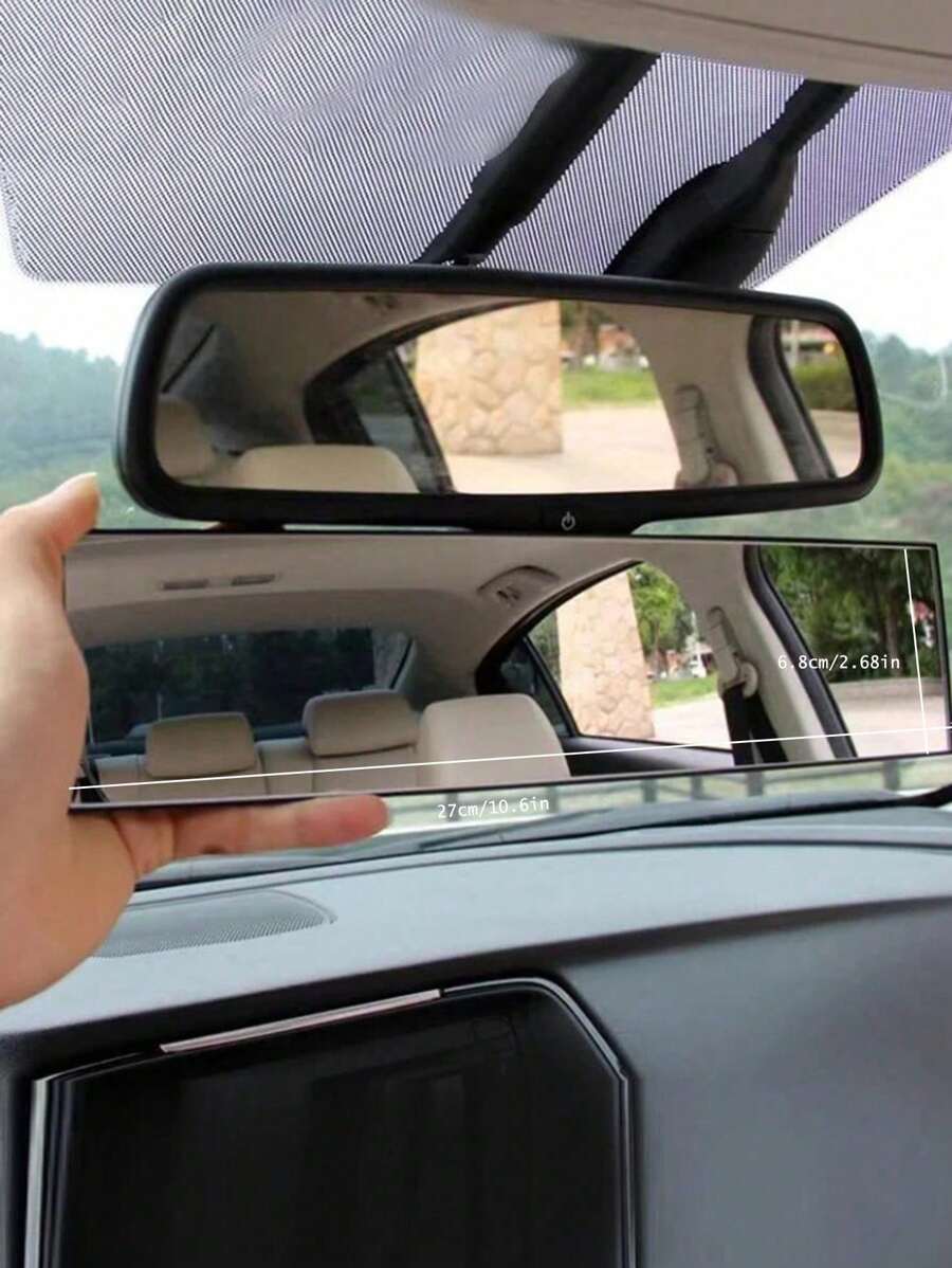 1pc Anti-Fog Anti-Glare Indoor Rearview Mirror With Wide-Angle Curved ...