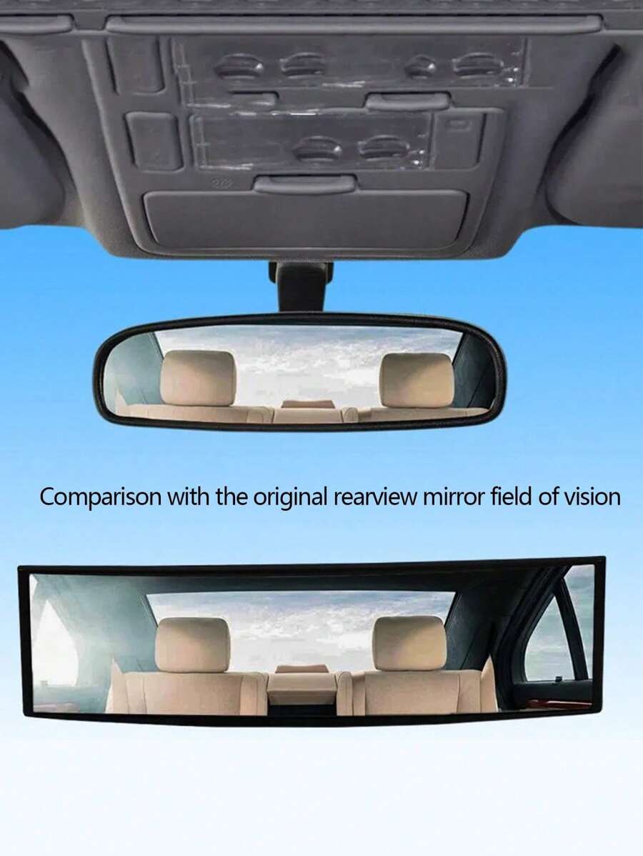 1pc Anti-Fog Anti-Glare Indoor Rearview Mirror With Wide-Angle Curved ...