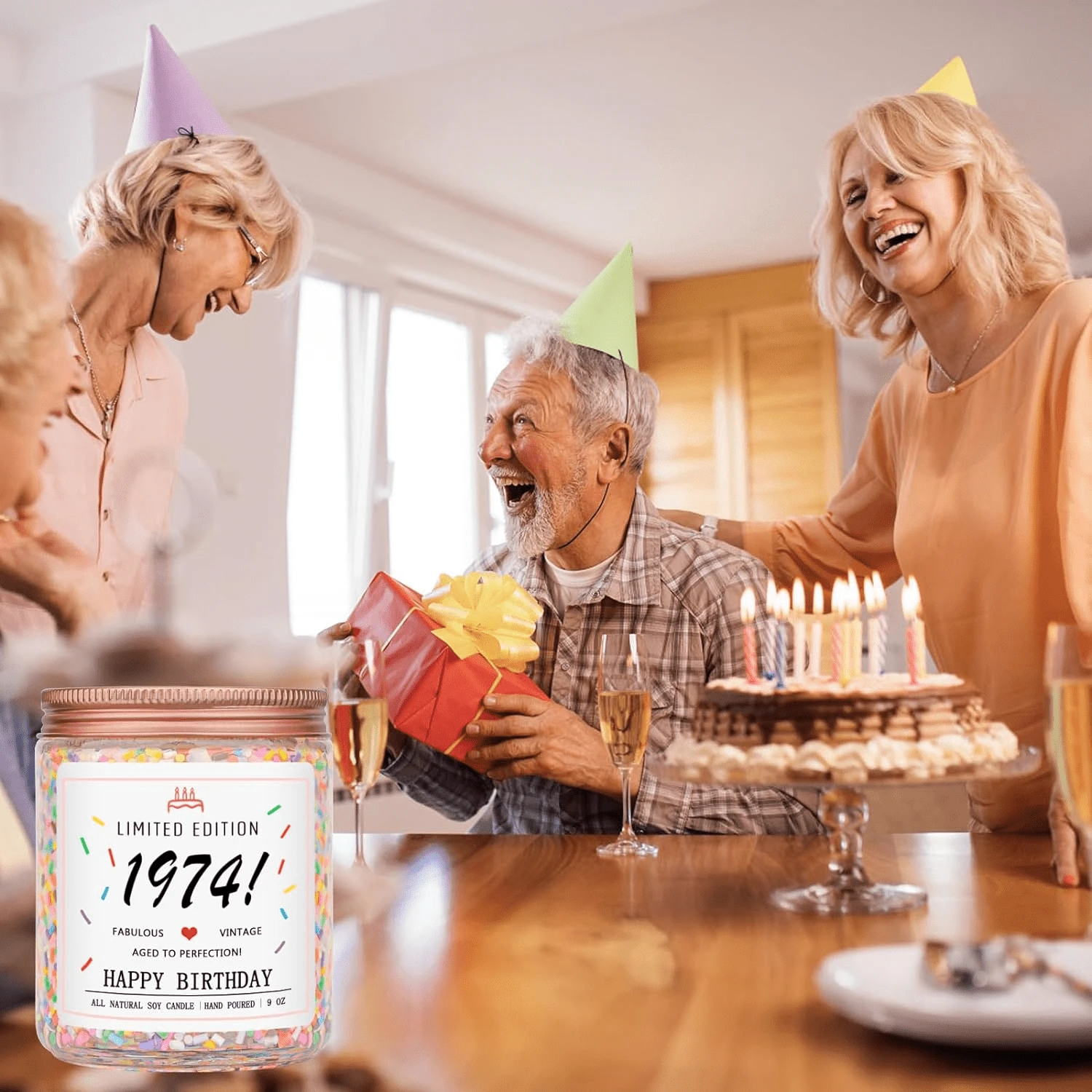 50th Birthday Gifts For Her Women, Happy 1974 50th Birthday Candle ...