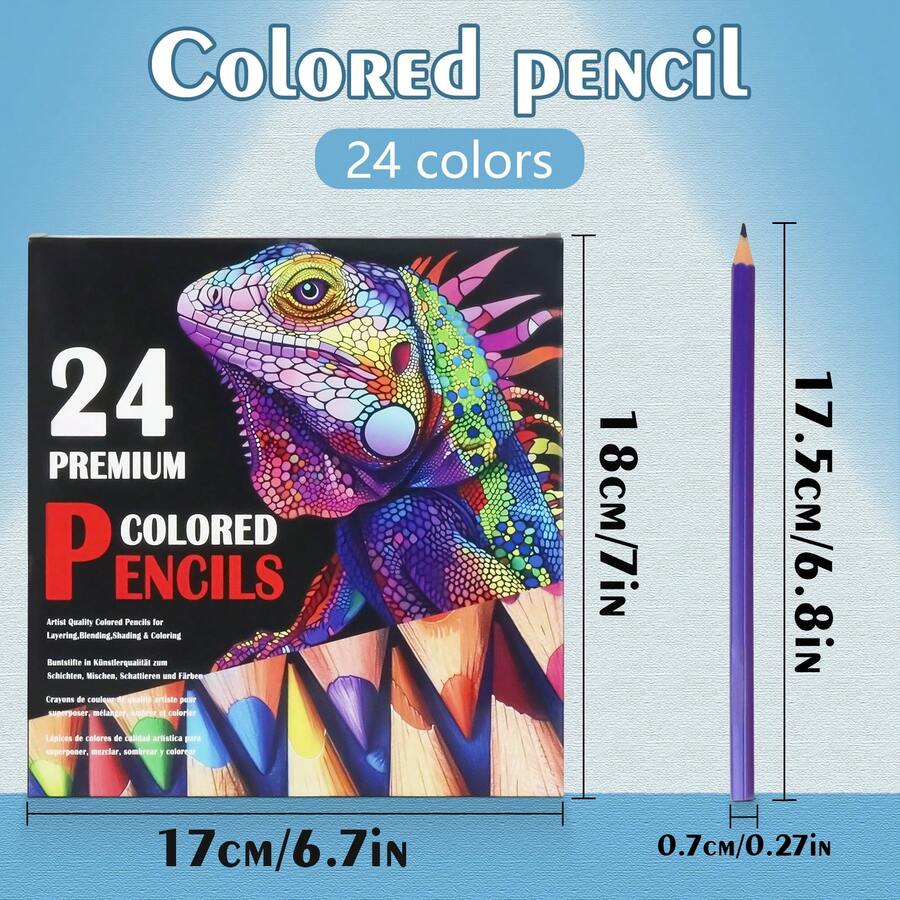 24-Color Pencil Set With 2.9mm Soft Core, Artist Quality Colored ...