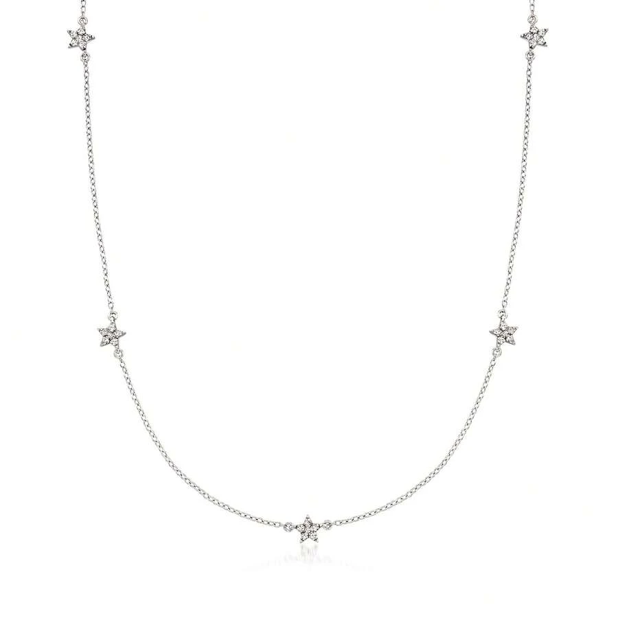 RS Pure RS Pure By Ross-Simons Diamond Star Station Necklace In ...
