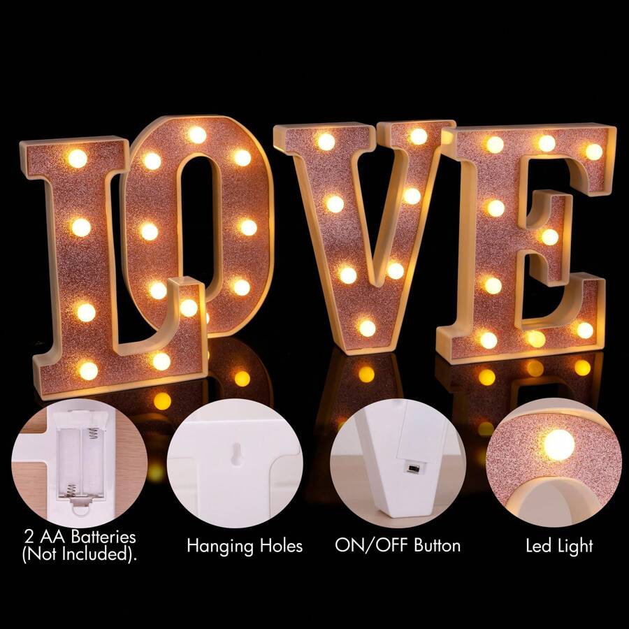 Letras/números/etc. grandes de 8.58 pulgadas con luces LED. Letras de ...