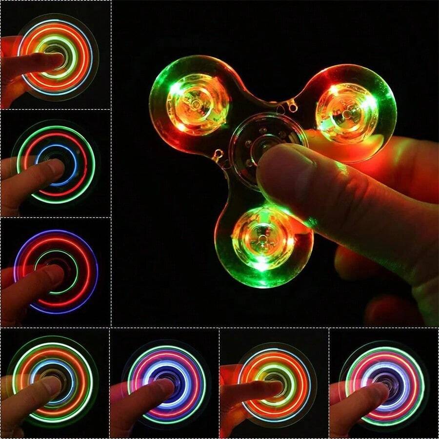 1Pc Fingertip Crystal Gyroscope LED Luminous Transparent Flash ...