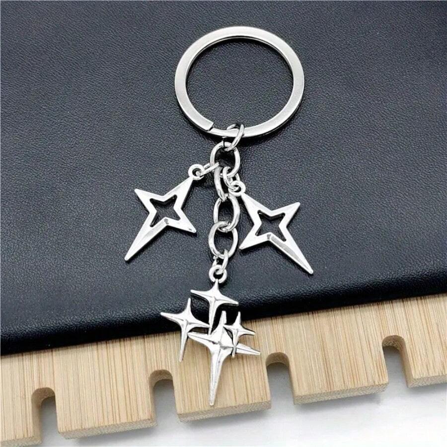 1pc Trendy Y2K Star-Shaped Keychain - Versatile Alloy Charm For Bags ...