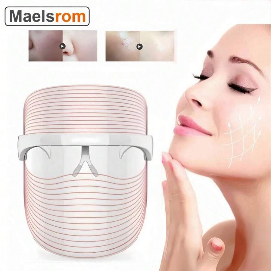 Tri-Color LED Spectrum Beauty Mask, Household Facial Photon Beauty ...