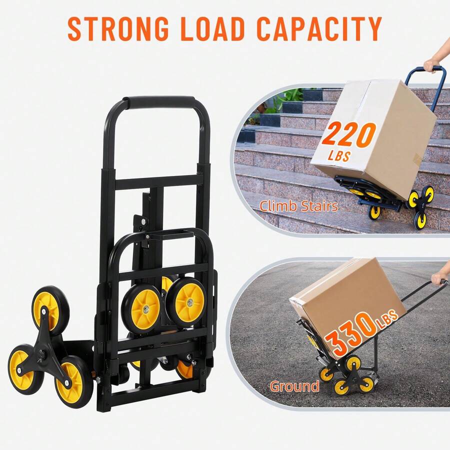 Stair Climber Hand Truck, 330 Lb Capacity Foldable Cart With Telescopic ...