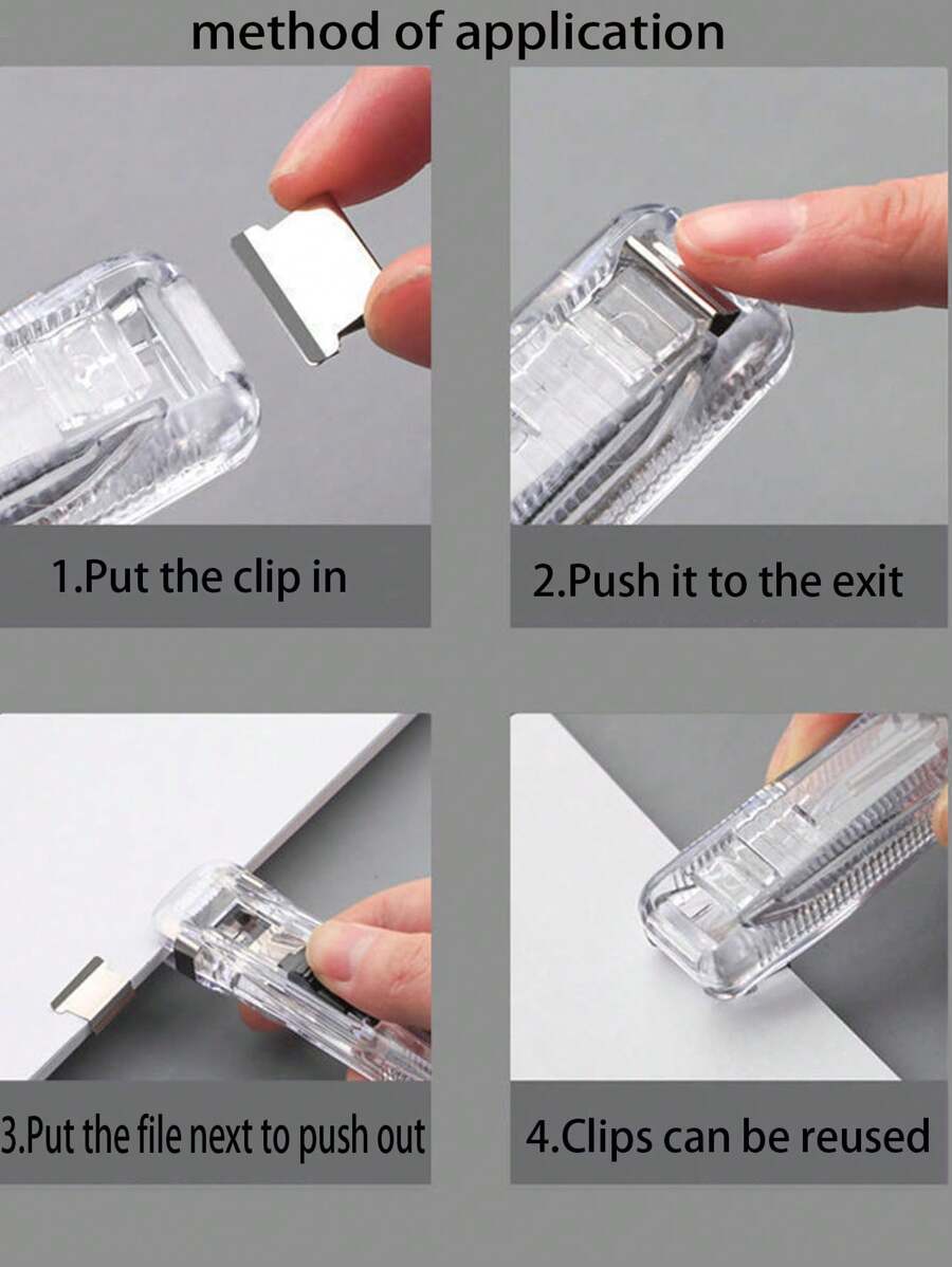 1pc Lightweight Push Clip Folder Stapler, Fixing Exam Papers And Pages ...