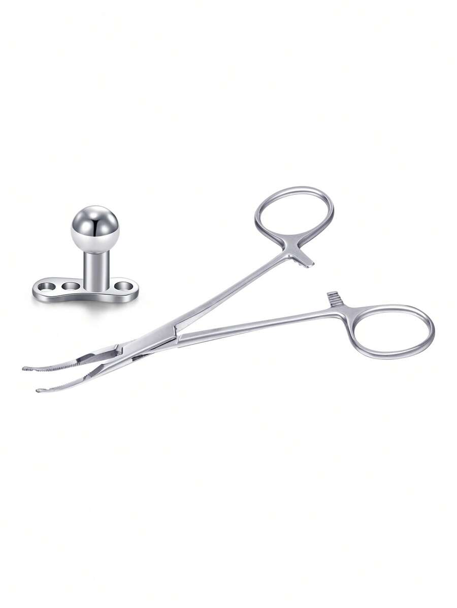 2PCS Dermal Anchor Forceps Body Piercing Tool Micro Dermal Surface ...