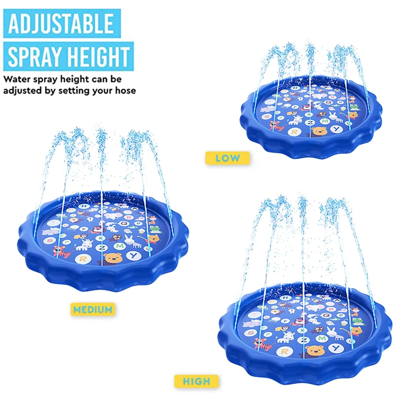 Splash Pad Outdoor Water Play Sprinkler Mat Wading Pool Inflatable Water Mat Toy Sprinkler ...