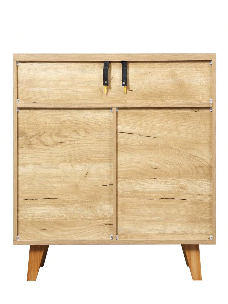 Buffet Sideboard Cabinet With 3 Drawers, PU Handle, Shelves, Door ...