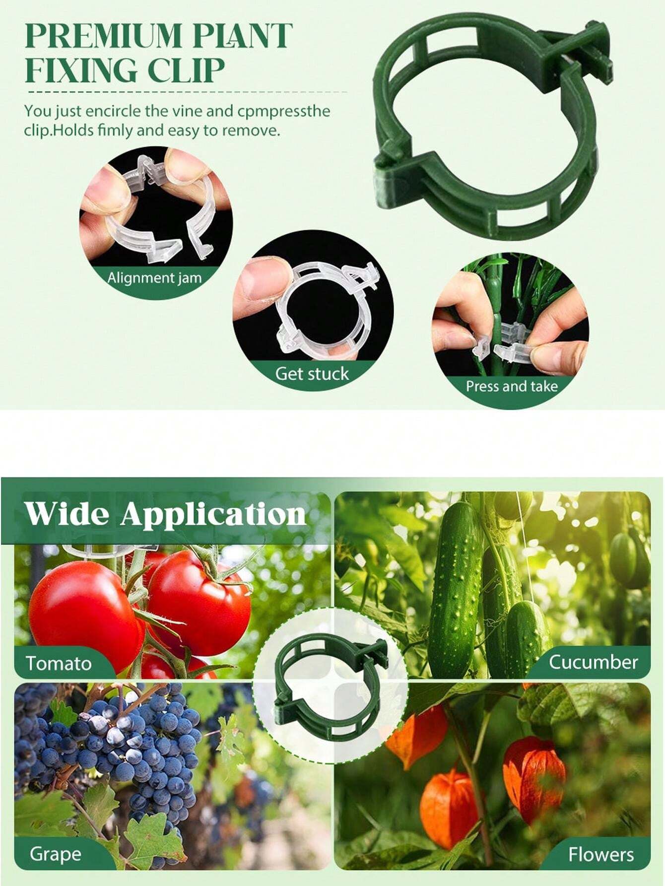 1 pieza Pinza mejorada para soporte de plantas de plástico, clip seguro ...