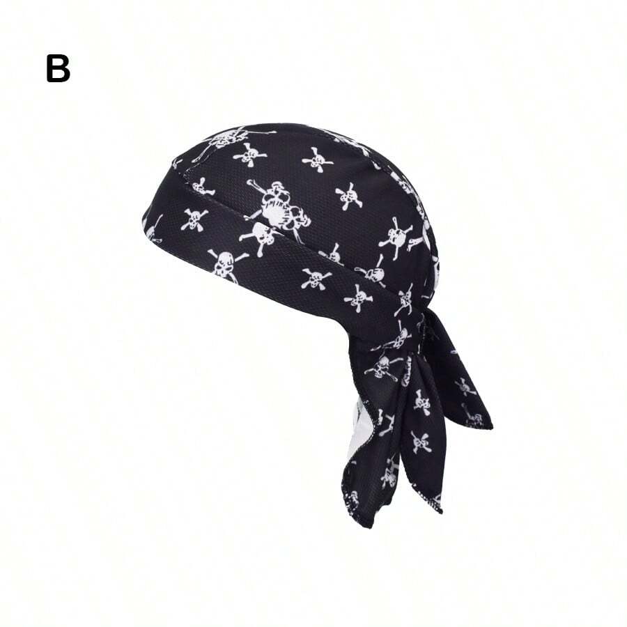 Skull Cap Pirate Hat Sweat Wicking Doo Rag Cooling Dew Rags Helmet ...