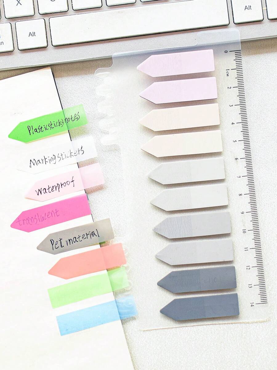 200 Sheets PET Half-Transparent Arrow-Shaped Sticky Notes With Morandi ...
